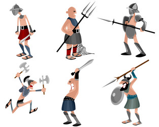 Cartoon vikings characters northern warriors Vector Image
