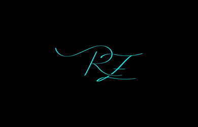 Elegant calligraphy of cursive zb logo Royalty Free Vector
