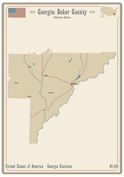 Map baker county in georgia Royalty Free Vector Image