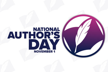 National authors day november 1 holiday concept Vector Image