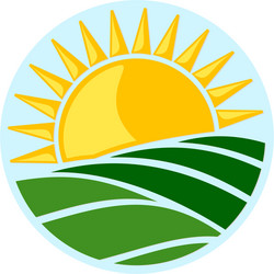 Tree symbol with sun Royalty Free Vector Image