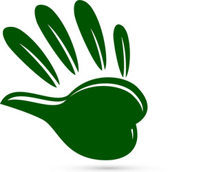 Green environmental hand icon Royalty Free Vector Image