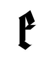 Letter e in gothic style alphabet symbol Vector Image