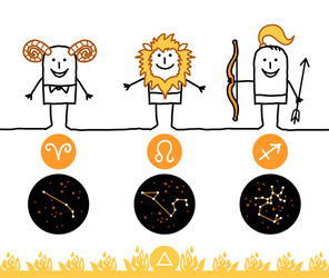 Zodiac signs of fire Royalty Free Vector Image