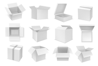Crumpled cardboard box with corrugated sides Vector Image