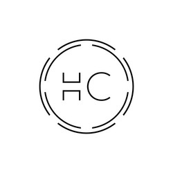 Hc logo design template initial circle letter Vector Image