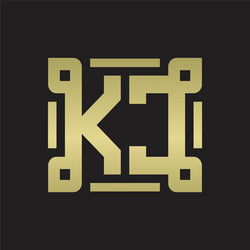 Kc logo monogram with piece circle ribbon style Vector Image