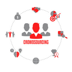 Crowdsourcing design concept Royalty Free Vector Image
