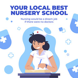 Hand drawn nursing school design template Vector Image