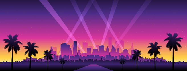 Hollywood panoramic cityscape background Vector Image