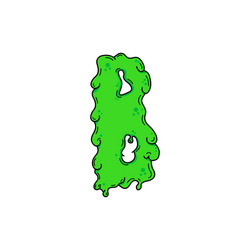 Letter b made of green slime Royalty Free Vector Image