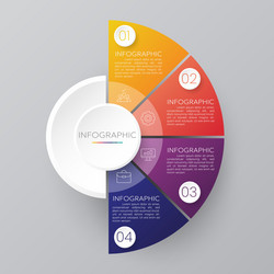 Circle chart infographic template with 4 options Vector Image