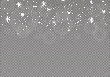 Falling snow effect isolated on transparent Vector Image