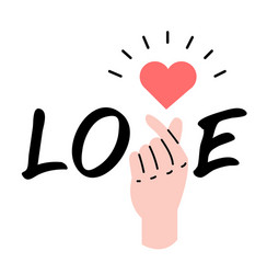 Promise outline with red heart Royalty Free Vector Image