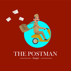 Mr dakiya your average neighborhood postman logo Vector Image