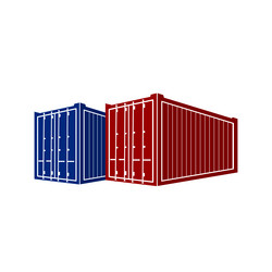 Shipping container box design logo Royalty Free Vector Image