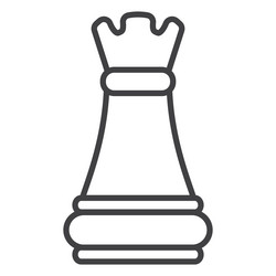 Simple rook chess piece sideways stroke Royalty Free Vector