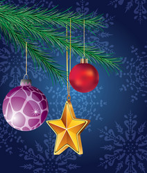 Winter holiday with christmas balls Royalty Free Vector