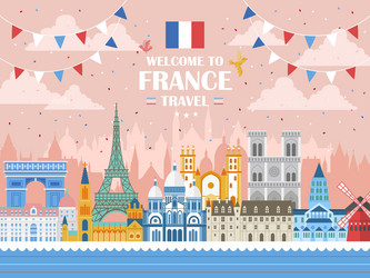 France travel poster Royalty Free Vector Image