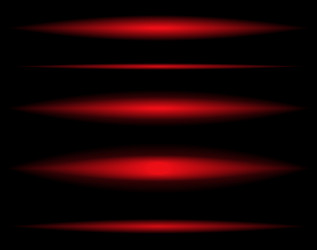 Horizontal light beams fading to transparent Vector Image