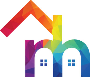 Letter m home logo design Royalty Free Vector Image