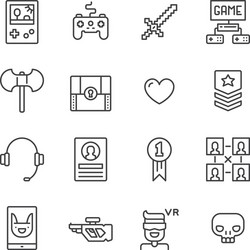 Gamer icons background Royalty Free Vector Image