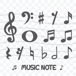Music note icon simple flat style Royalty Free Vector Image