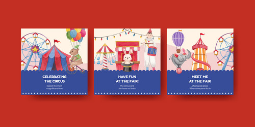 Banner template with circus funfair Royalty Free Vector