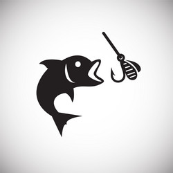Fish icon on white background for graphic and web Vector Image