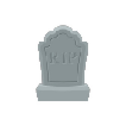 Grave pixel art set tomb 8 bit gravestone Vector Image