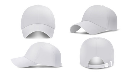 White cap mockup realistic style Royalty Free Vector Image