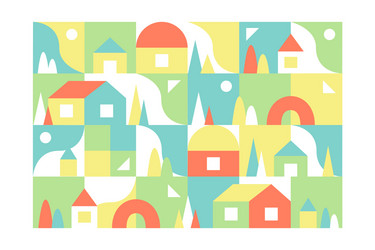 Geometric city landscape graphic building pattern Vector Image
