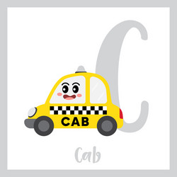 Letter c vocabulary car Royalty Free Vector Image