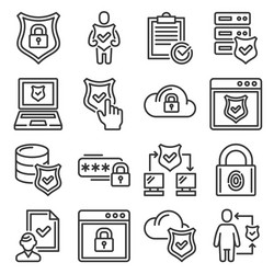 Online privacy icon set four simple symbols Vector Image