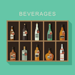 Alcoholic beverages icons set Royalty Free Vector Image