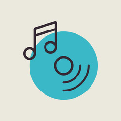 Disc and music note isolated icon sign Royalty Free Vector