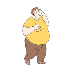 Fat Man Sweating Vector Images (89)
