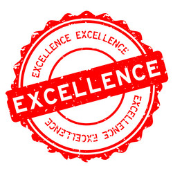 Grunge blue excellence word round rubber seal Vector Image