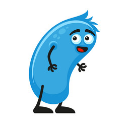 Cute cartoon blue slick monster funny bright Vector Image