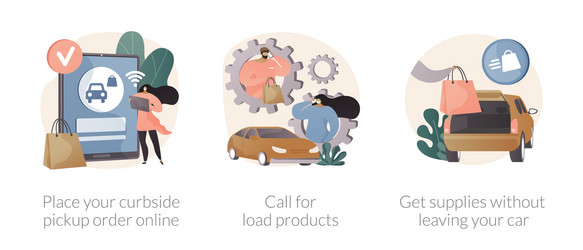 Curbside pickup abstract concept Royalty Free Vector Image