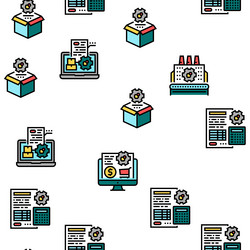 Erp enterprise resource planning seamless Vector Image