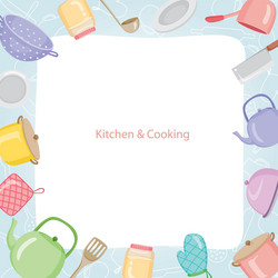 Kitchen equipment border Royalty Free Vector Image