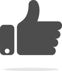 Icon of golden like button banner of human hand Vector Image