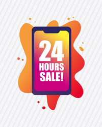 24 hours sale in explosion bubble design Vector Image
