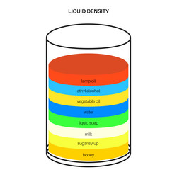 Density of matters science experiment Royalty Free Vector