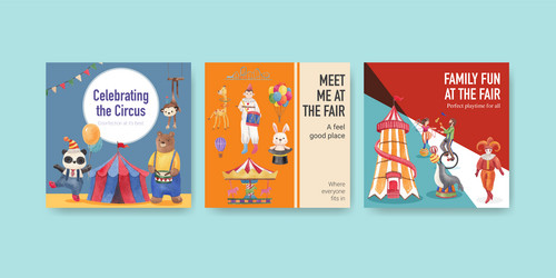 Banner template with circus funfair Royalty Free Vector