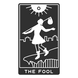 Tarot card the fool filled stroke high quality Vector Image