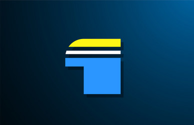 Yellow white blue color number 1 for logo icon Vector Image