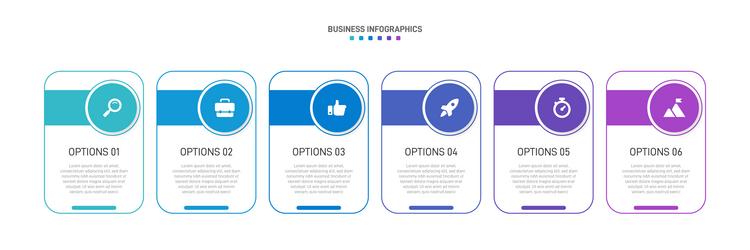 Horizontal progress bar featuring 6 arrow-shaped Vector Image
