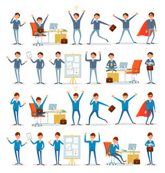 Man busy with work businessman characters Vector Image